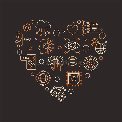 Artificial Intelligence Line Creative Heart Shaped Banner Vector I