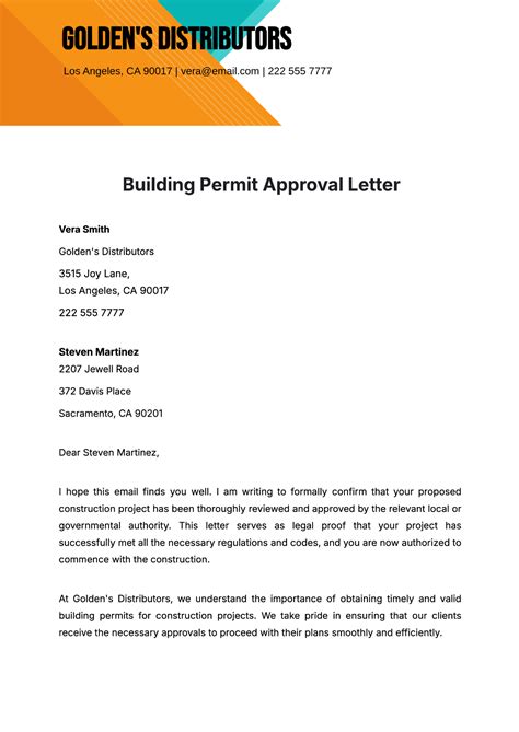 Building Plan Confirmation Letter Sample