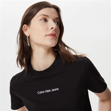 Calvin Klein Kadın Siyah Tshirt Kadin T Shirt And Polo Superstep