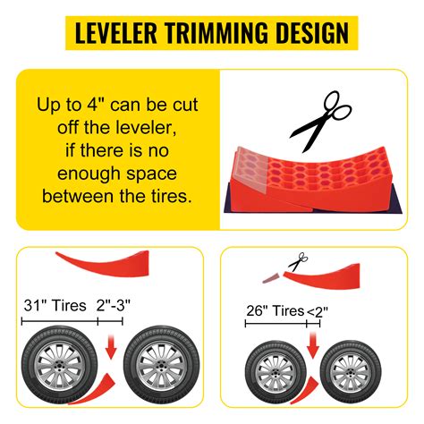 VEVOR Camper Leveler Pack HDPE RV Leveling Blocks Includes Two Curved Levelers Four
