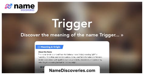 Trigger Name Meaning And Origin
