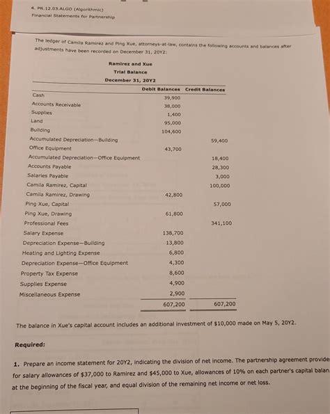 solved 4 pr 12 03 algo algorithmic financial statements