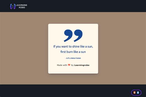 Quote Card Using HTML And CSS