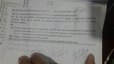 Solved By Using The Primitive Polynomial P X Design A