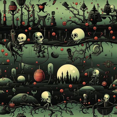 Premium Ai Image A Zombie Pattern Illustration