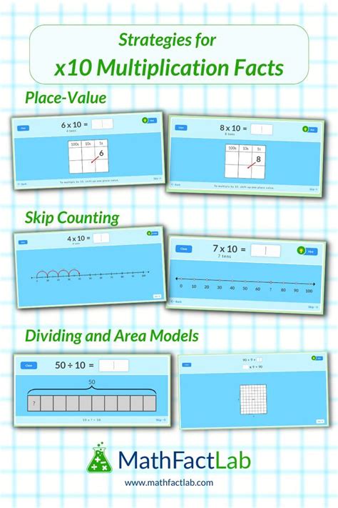 X10 Multiplication Facts Strategies Mathfactlab