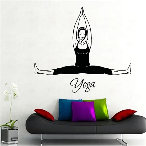 요가 벽 데칼 여자 스트레칭 필라테스 비닐 데칼 스티커 체육관 장식yoga Wall Decaldecal Stickerwall Decals Aliexpress