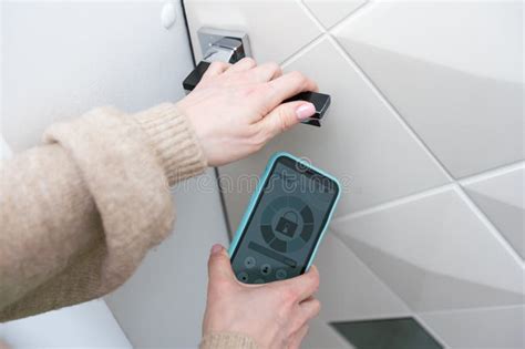 Hotel Door Security Unlocking By Application On Mobile Phone Digital