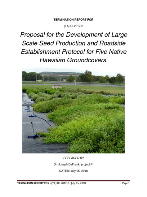 Fn Termination Report Ta Dl2012 2 07052018 Pdf Seed Weed