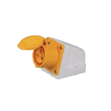 A PIN EARTH WALL SOCKET VOLT YELLOW