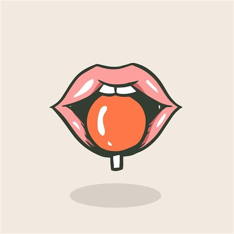 Premium Vector Sexy Lips Biting Candy