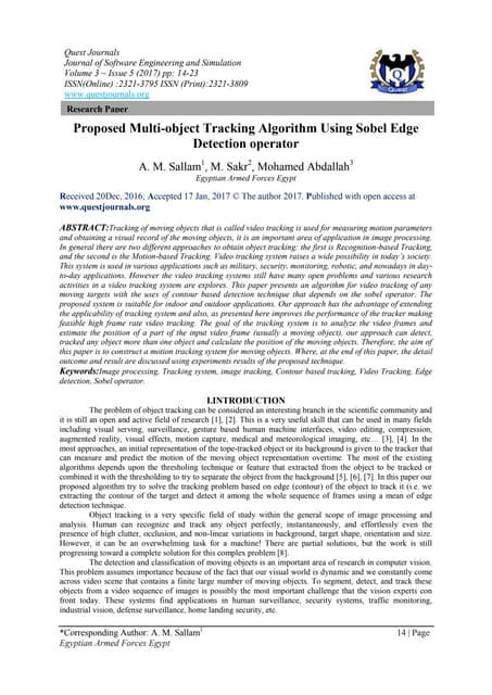 Proposed Multi Object Tracking Algorithm Using Sobel Edge Detection
