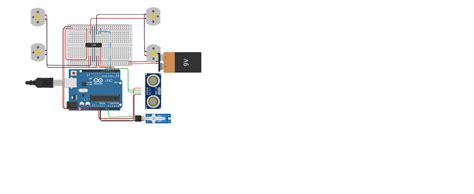 Circuit Design Obstacle Avoding Car Tinkercad