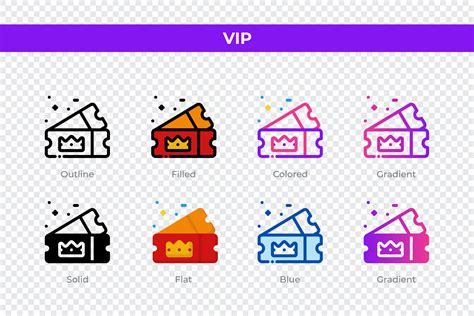 Vip Icons In Different Style Vip Icons Set Holiday Symbol Different Style Icons Set Vector
