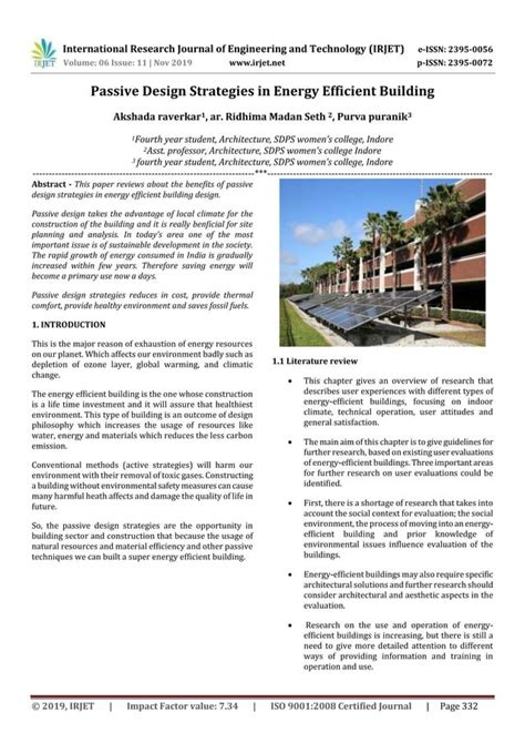Irjet Passive Design Strategies In Energy Efficient Building Pdf
