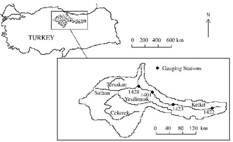 Location Map Gauging Stations On Kelkit Stream Download Scientific Diagram