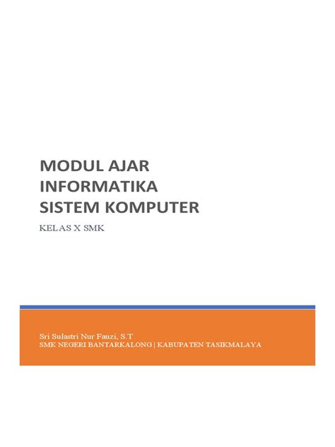 Modul Ajar Informatika 3 Sistem Komputer Pdf