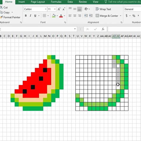 Drawing A Watermelon In Microsoft Excel Challenge Youtube