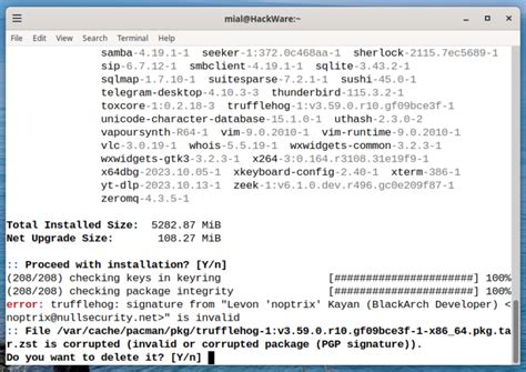 error blackarch signature from levon noptrix kayan blackarch developer is invalid