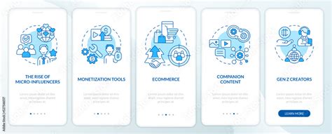 Creator Economy Trends Blue Onboarding Mobile App Screen Walkthrough 5
