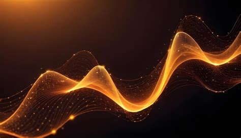 Abstract Dot Point Connect With Gradient Line And Aesthetic Intricate Wave Line Design Premium