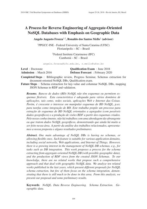 Pdf A Process For Reverse Engineering Of Aggregate Oriented Nosql