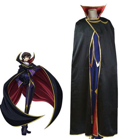 Code Geass R2 Lelouch Lamperouge Zero Costume Full Set With Wigs And B
