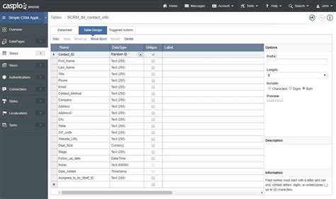 Build A Custom CRM Defining Table Structures Part 2 Caspio