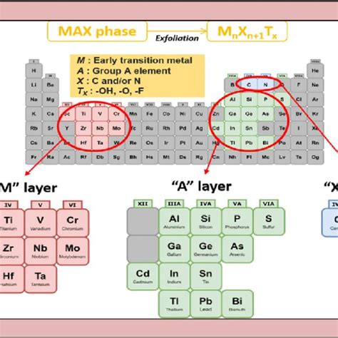 Composition Of The General Elements Of Mxenes And Max Phases Where M