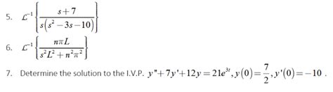 Solved Determine The Inverse Laplace Transform Of The Chegg