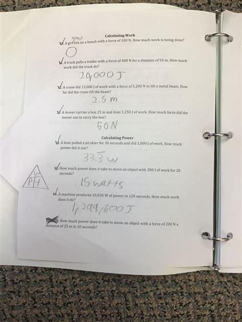 Work And Power Worksheet Page 2 Calculating Work Worksheets Power