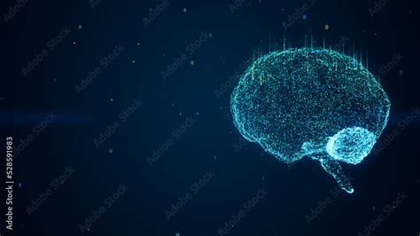 Human Brain Digital Particle With Analysis Computation Data Neural