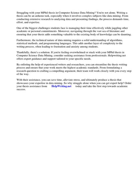 Mphil Thesis In Computer Science Data Mining Pdf Data Data Mining