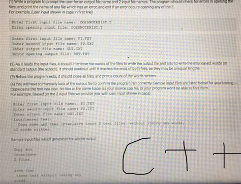 Solved 1 Write A Program To Prompt The User For An Output