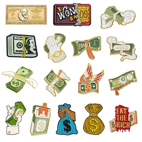 Dollar Money Enamel Pins Creative Million Bill Money Fully Loaded