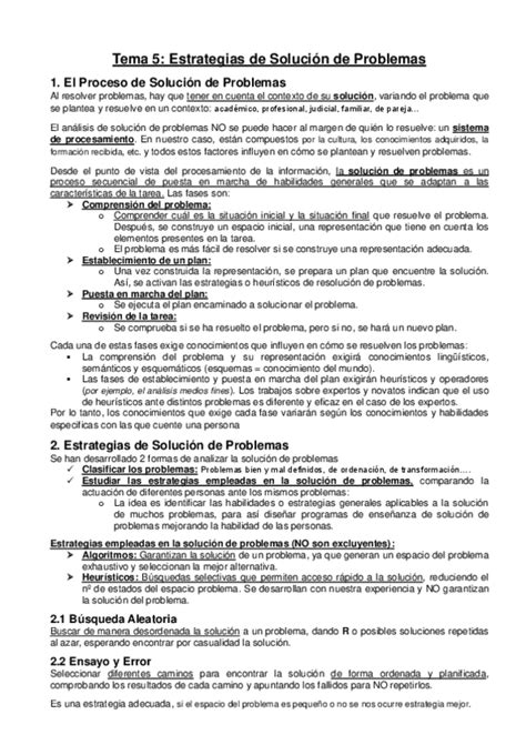 Tema 5 Estrategias De Solucion De Problemas Pdf