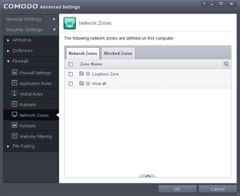 Comodo Internet Security Network Zones Firewall Protection Internet Security V7 0