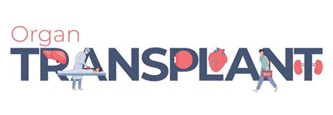 내부 장기 아이콘 벡터 삽화가 있는 의료 전문가의 편집 가능한 텍스트와 플랫 문자가 포함된 장기 이식 구성 무료 벡터