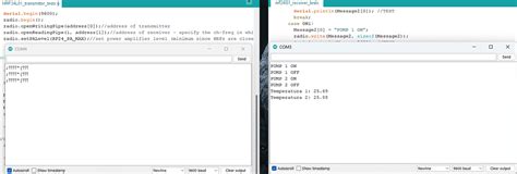 nrf24l01 unable to send bidirectional concatenated text messages