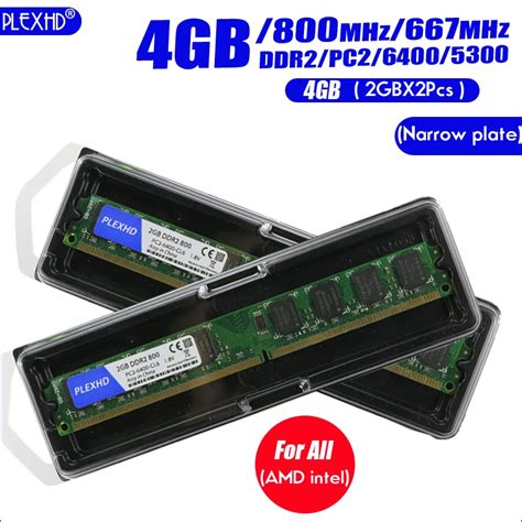 Plexhd Desktop Pc Memory Ram Memoria Module Ddr2 800 Pc2 6400 4gb2pcs
