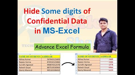 How To Mask Or Hide Confidential Data In Excel Youtube