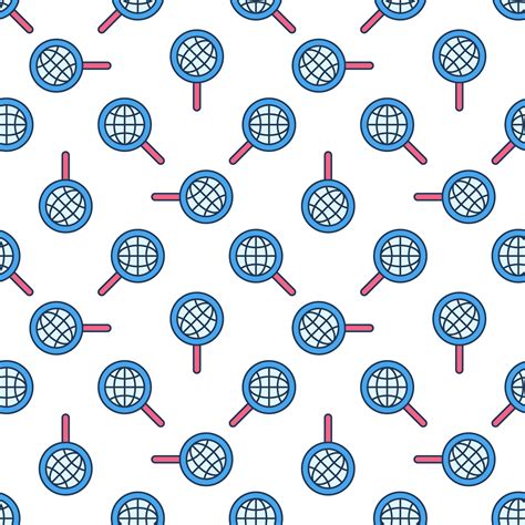 Magnifier With Globe Vector Colored Seamless Pattern 22821334 Vector Art At Vecteezy