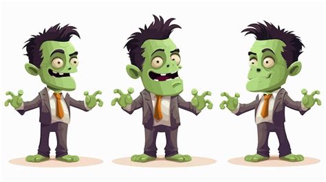 Funny Frankenstein Cartoon Begging Pose Premium Ai Generated Vector