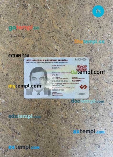 Latvia Id Card Editable Psd Files Scan Look And Photo Realistic Look