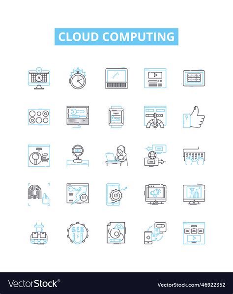 Cloud Computing Line Icons Set Royalty Free Vector Image