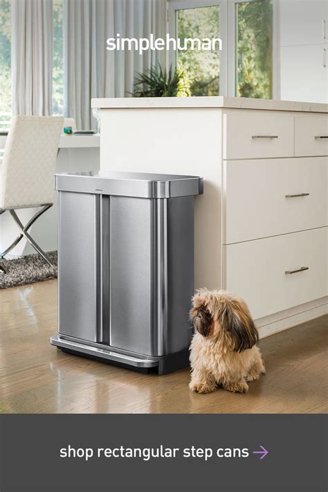 Simplehuman 58l Stainless Steel Rectangular Step Trash Can Mediterranean Style House Plans