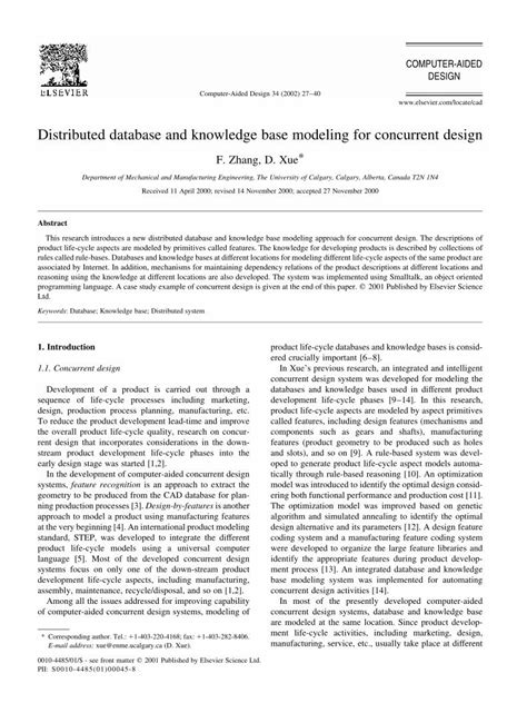 Pdf Distributed Database And Knowledge Base Modeling For Concurrent Design Dokumentips