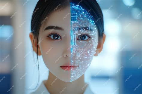 Neural Design Synaptic Interface Hybrid Mind Ai Network And Neural Systems Half Face Of A Woman