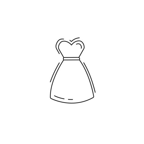 Premium Vector Dress Line Icon Wedding Dress Web Thin Line Icon
