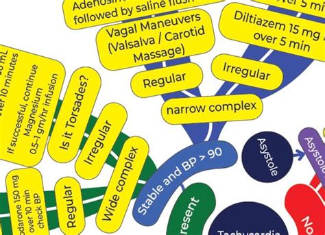 Acls Algorithm All In One Flowchart Acls Review Study Guide Printable Acls Course Asystole